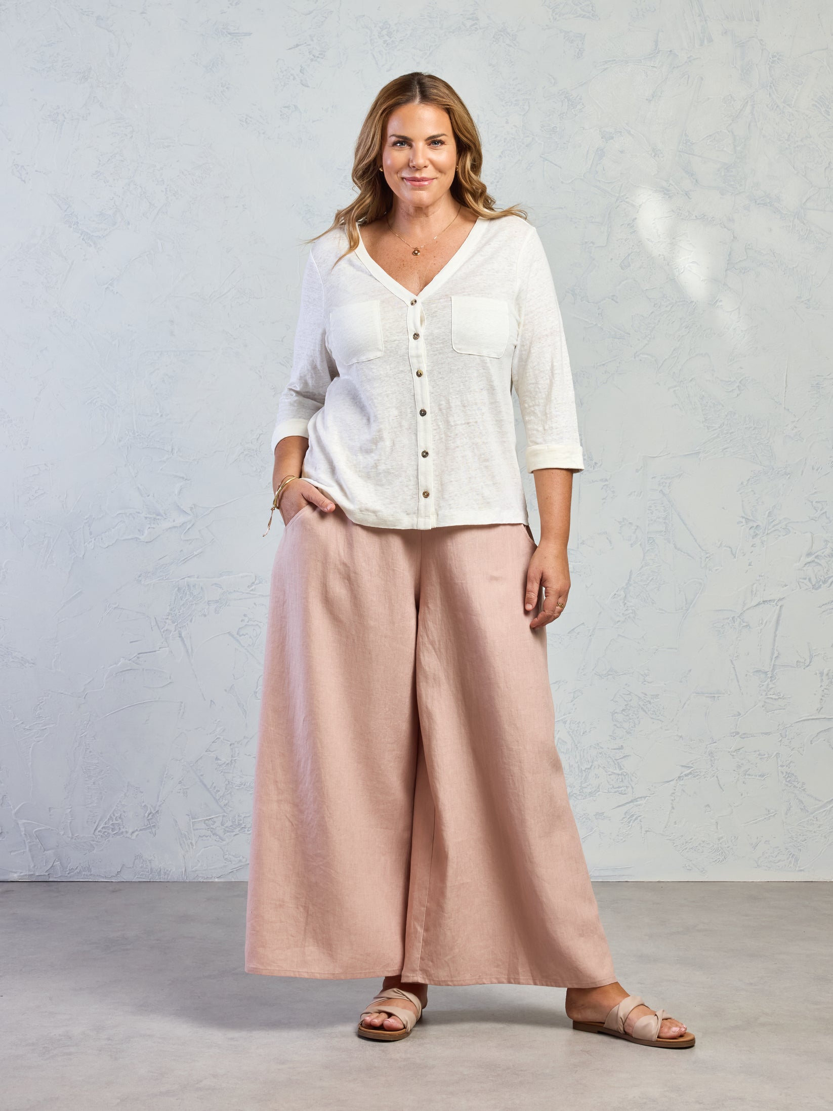Marlee Linen Jersey Top Coconut – Nomad the Label Outlet
