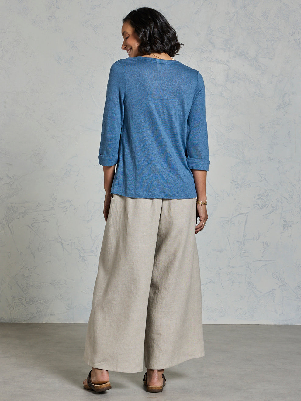 Marlee Linen Jersey Top Aegean Blue – Nomad the Label Outlet